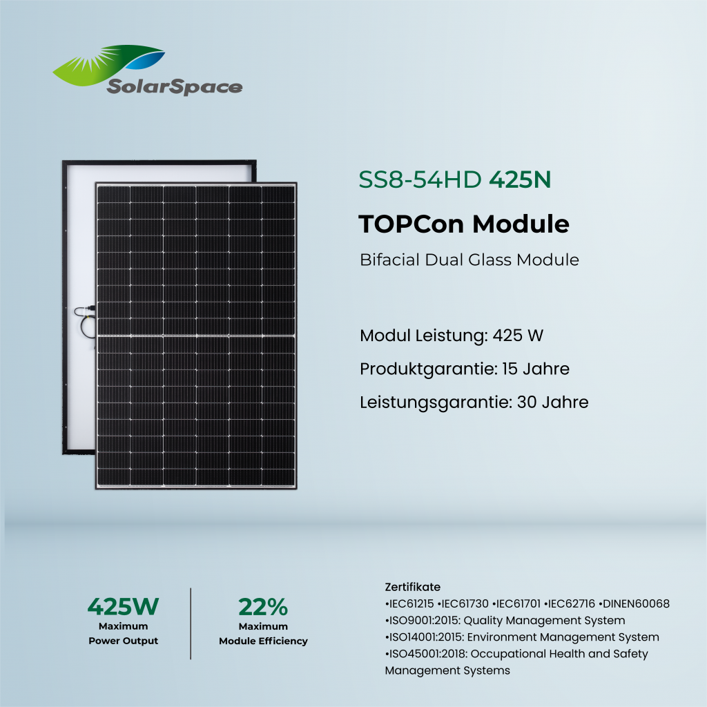 Solar Space 425Wp black frame Module (Palette) - paxolar.com